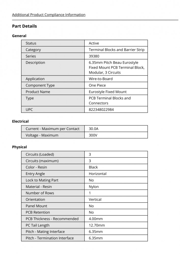 MOLEX 393800103 technical document preview, page 2
