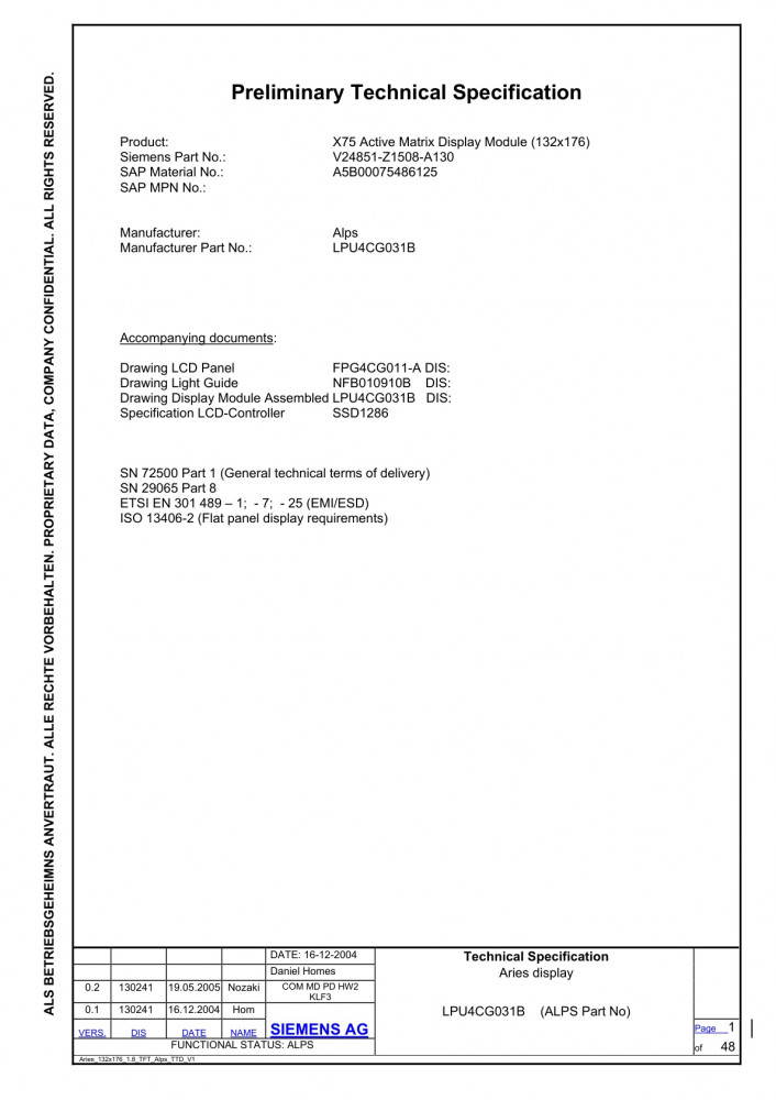 LPU4CG031B technical document page 1