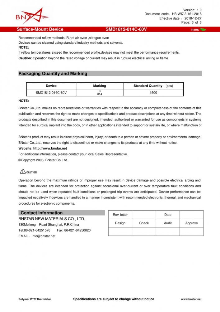 BNstar SMD1812-014C-60V datasheet page 3