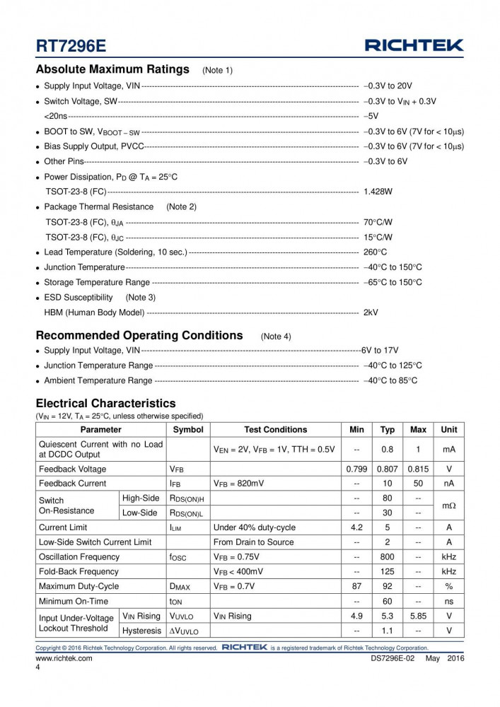 RT7296E datasheet page 4