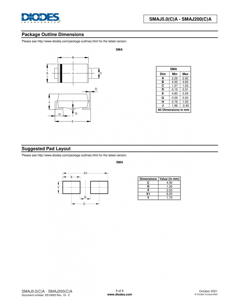 SMAJ series datasheet page 5