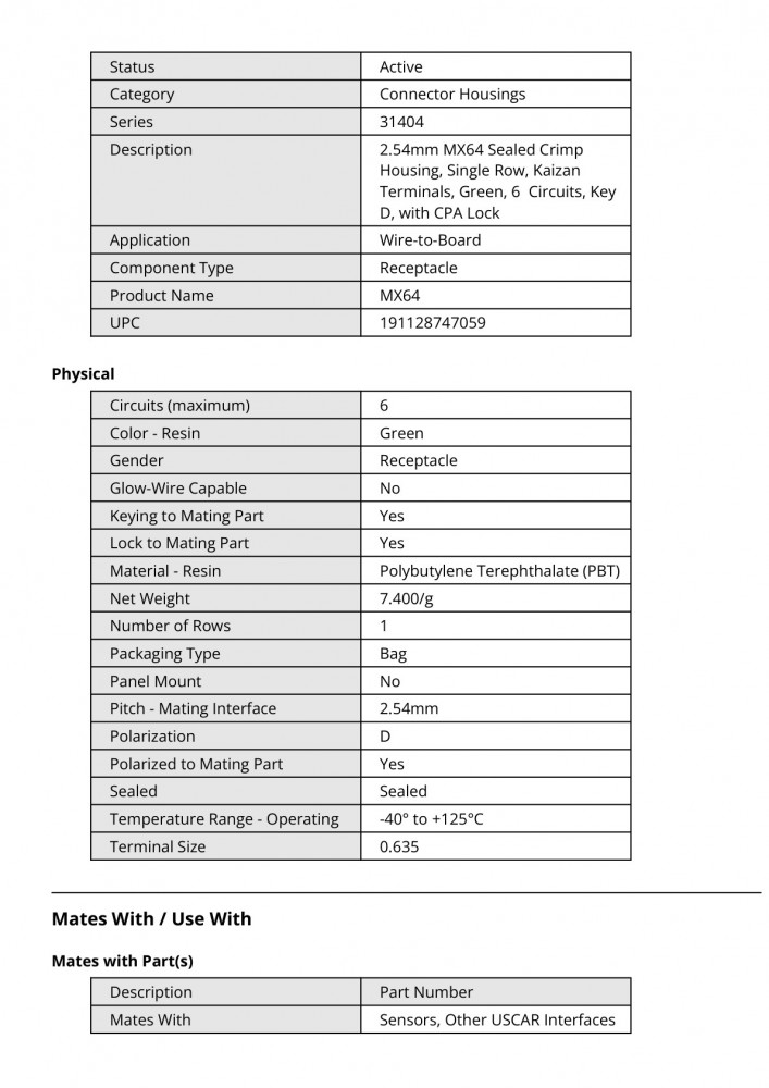 MOLEX 314047410 product document image 2