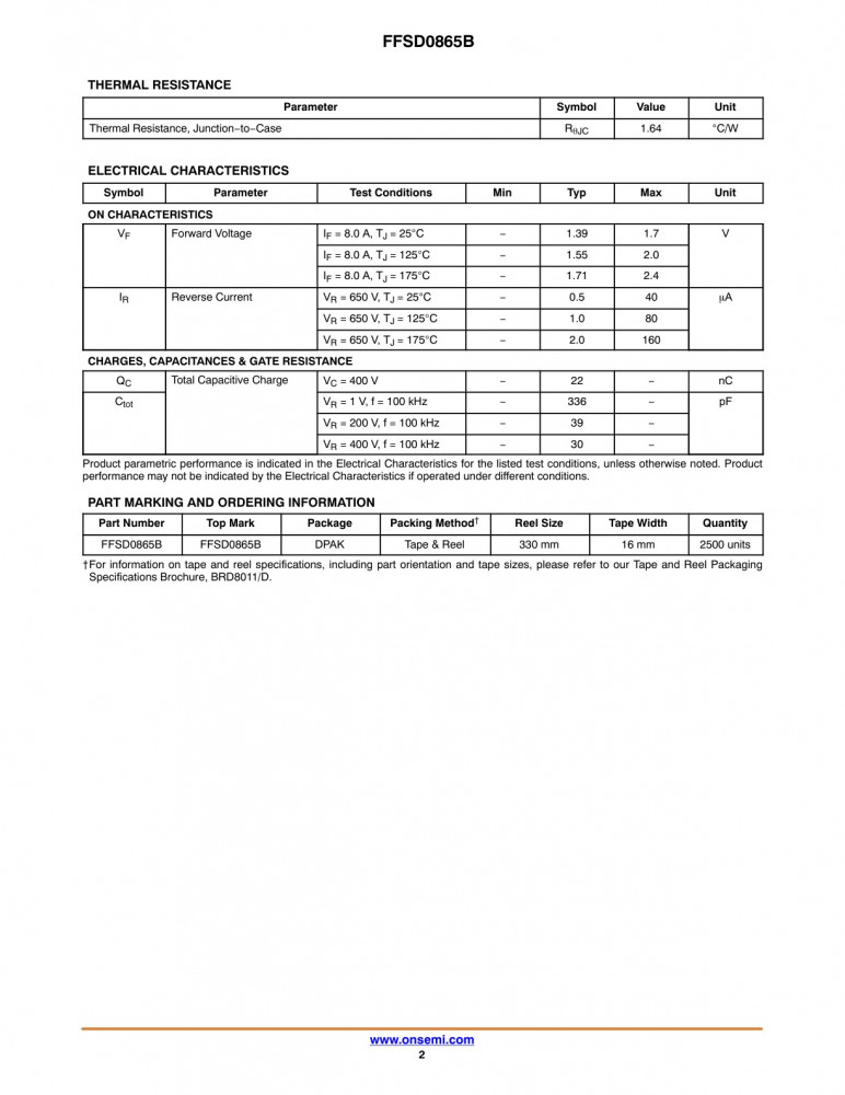 FFSD0865B datasheet page 2