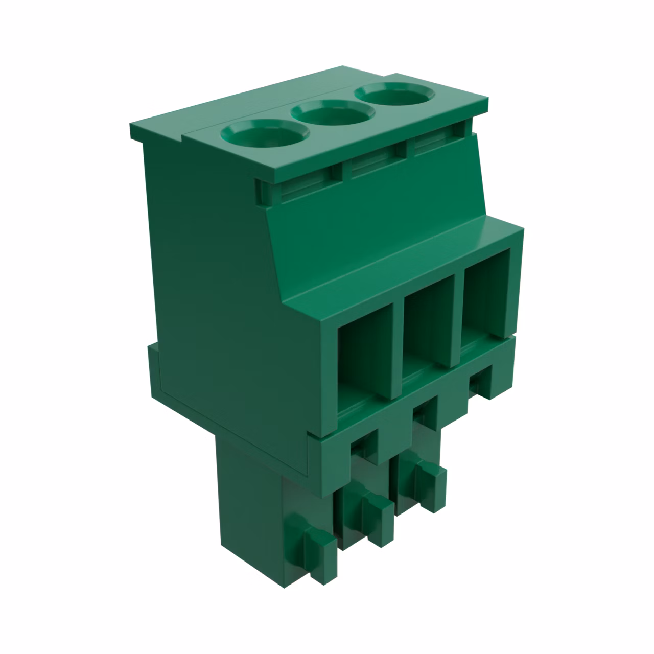 3.50mm Pitch Eurostyle Vertical Plug, Front Wire Entry, Green Housing, Gold (Au) Plated, 3 Circuits for sale