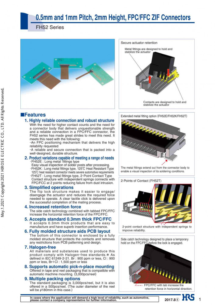 HRS FH52 datasheet page 1