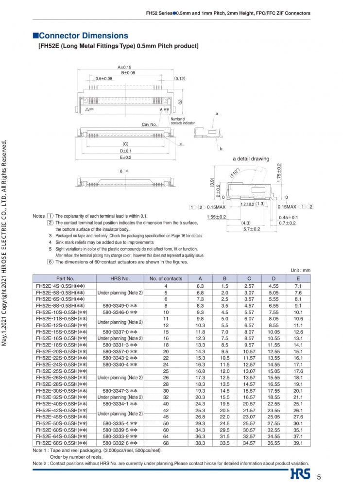 HRS FH52 datasheet page 5
