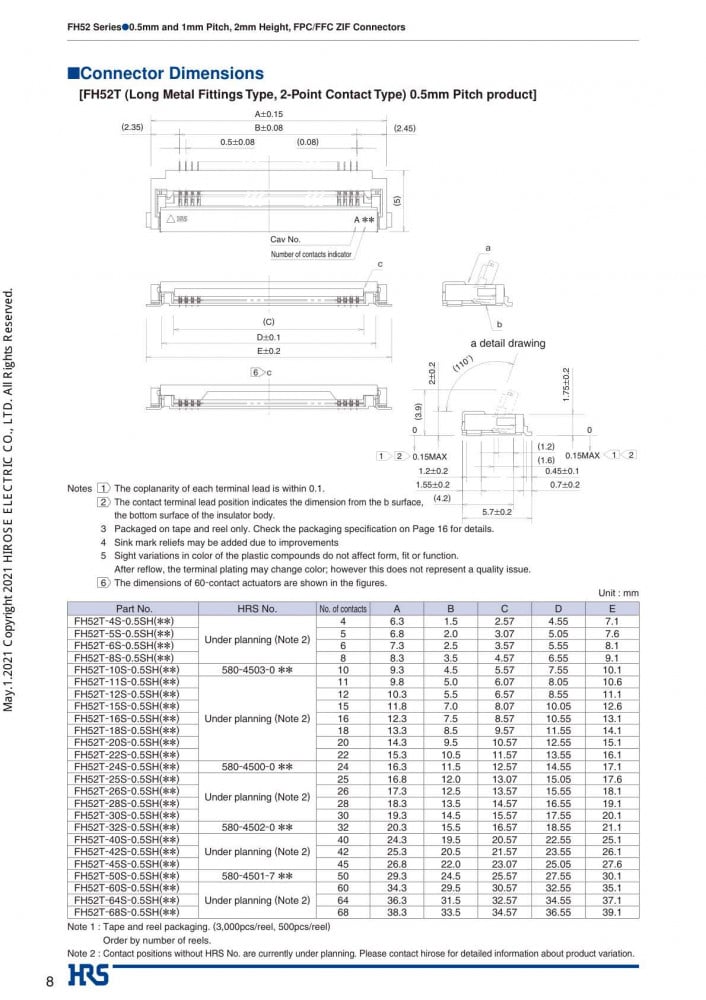 HRS FH52 datasheet page 8