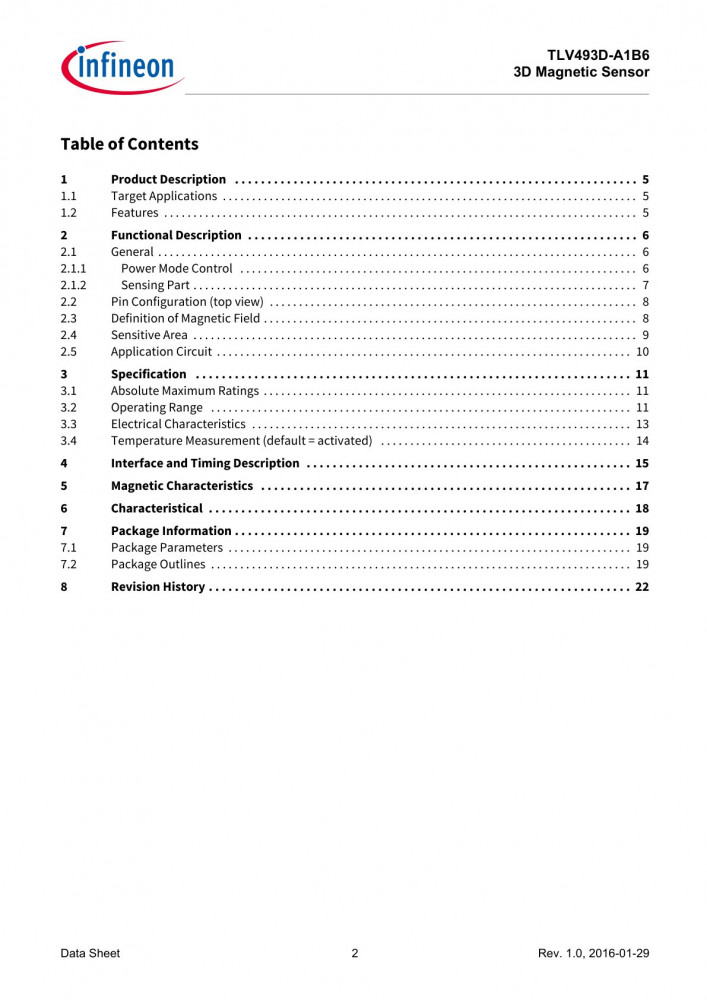 TLV493D-A1B6 datasheet page 2