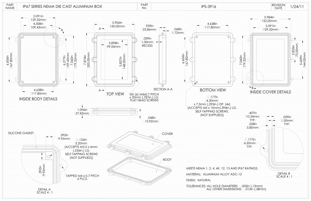 IPS-3916 enclosure drawing preview