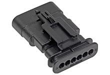 MXP120 Sealed Male Blade Connector with 7.00mm Clip-Slot, 6 Circuit, Stone Gray Housing (T3-V2-S3 with Backshell, T3-V2-S2 without Backshell), Backshell Interface Option 2, Key D for sale