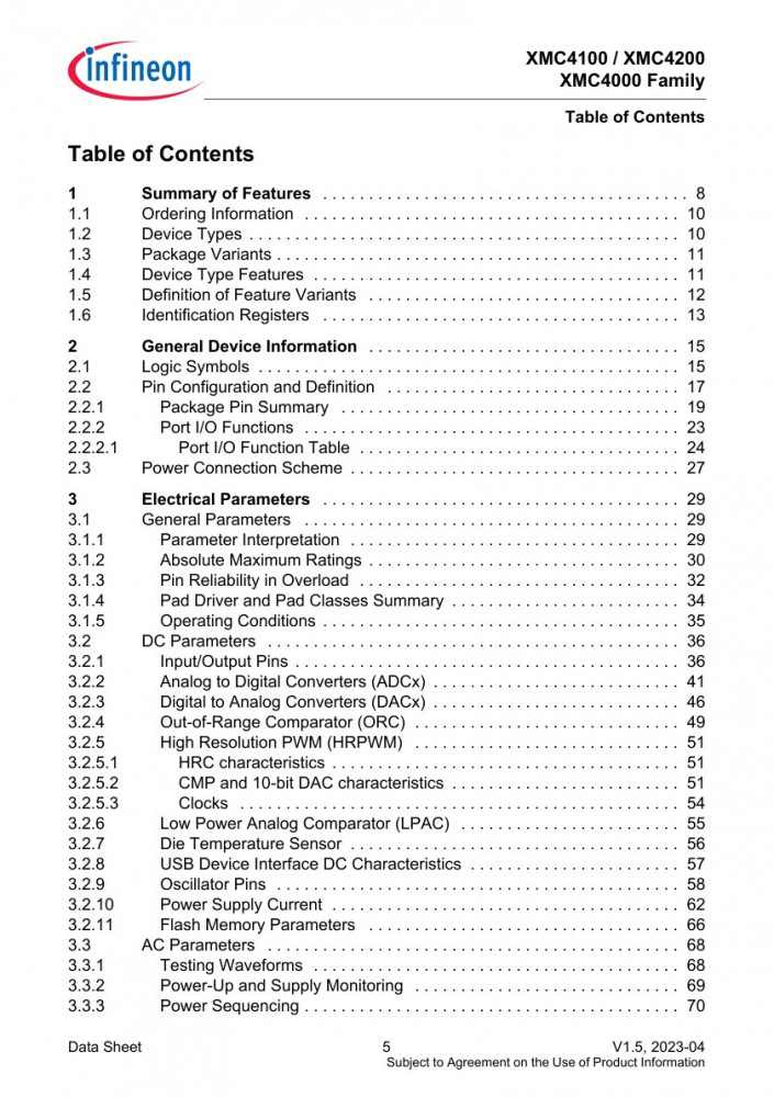 Infineon XMC4200 datasheet page 5