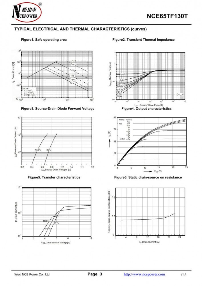 NCE65TF130T datasheet page 3