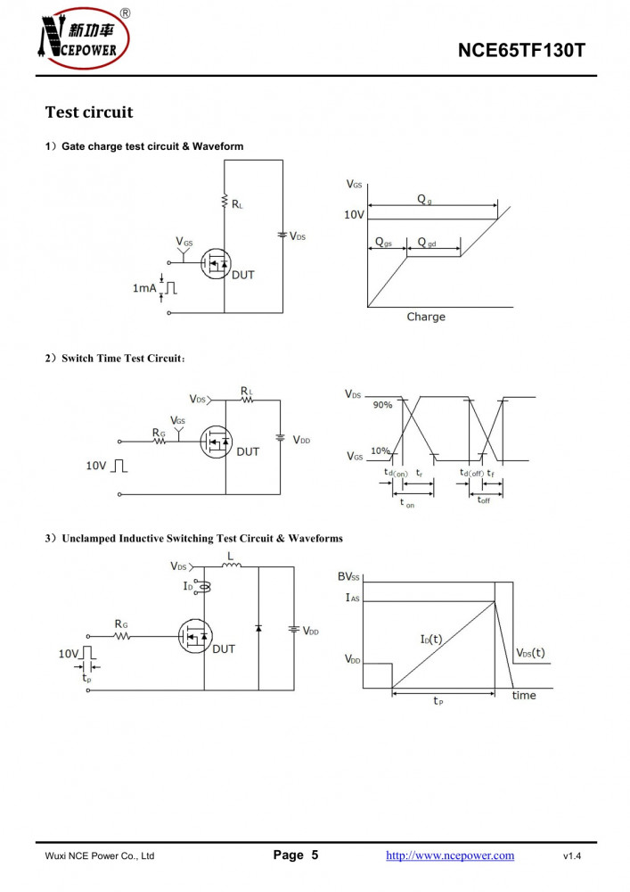 NCE65TF130T datasheet page 5