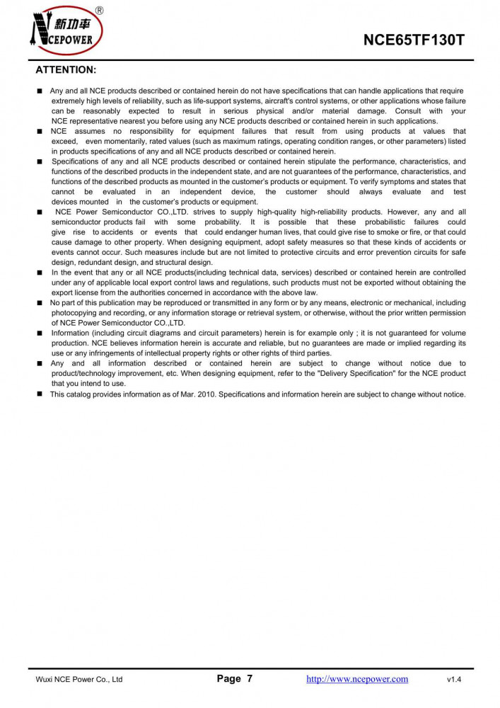 NCE65TF130T datasheet page 7