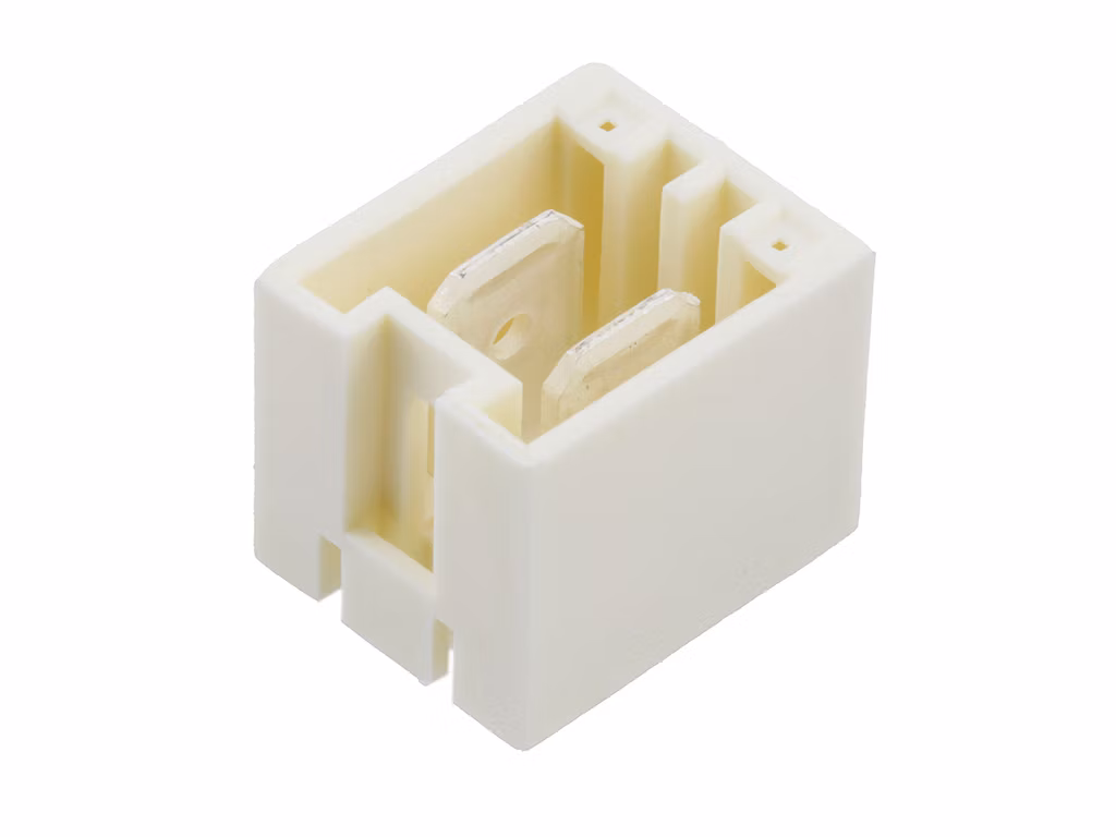 Appli-Mate RAST 5 Header, Vertical, 2 Circuits, Tin (Sn) Plating, Position Keys 1a & 2b, Code Key d20, Latch Between Circuits 1 & 2, PCB Polarization A, Glow-Wire Capable