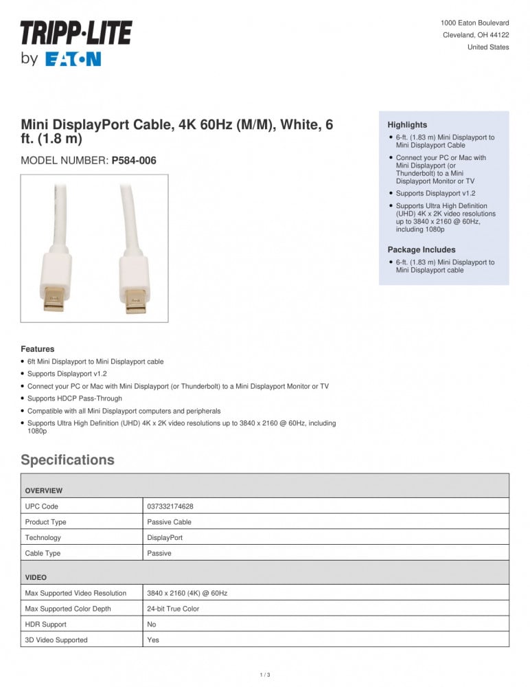 P584-006 technical document page 1
