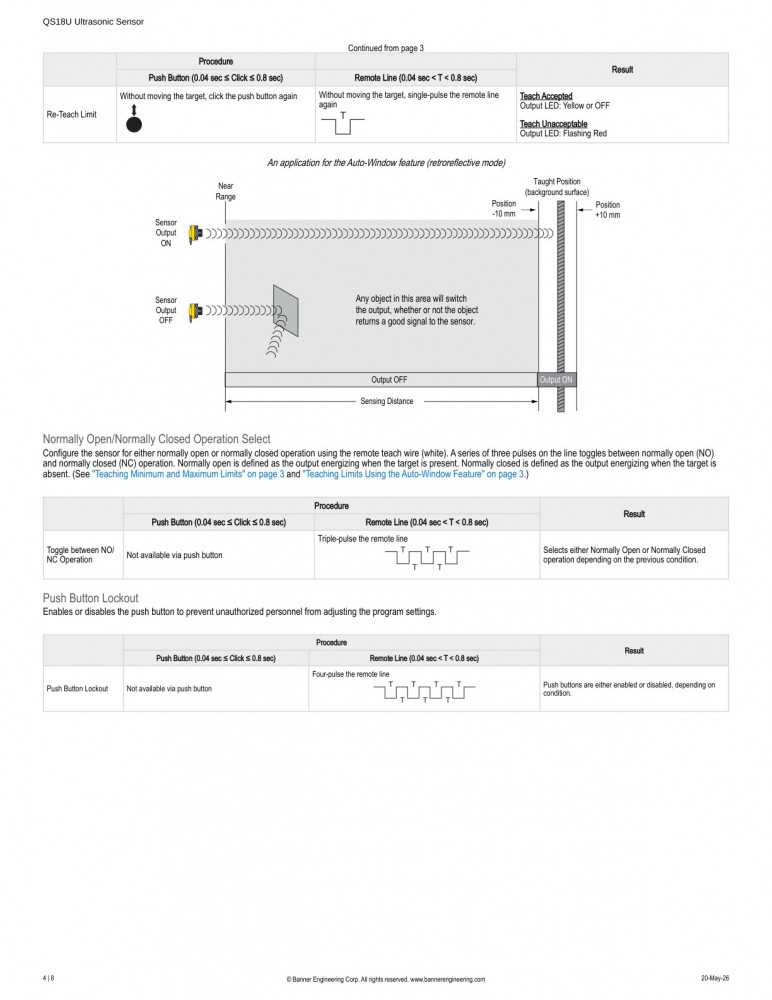 QS18U series datasheet page 4