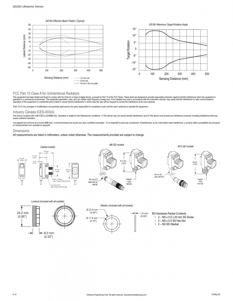 QS18U series datasheet page 6