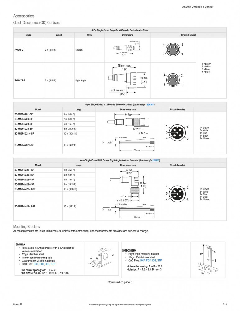 QS18U series datasheet page 7