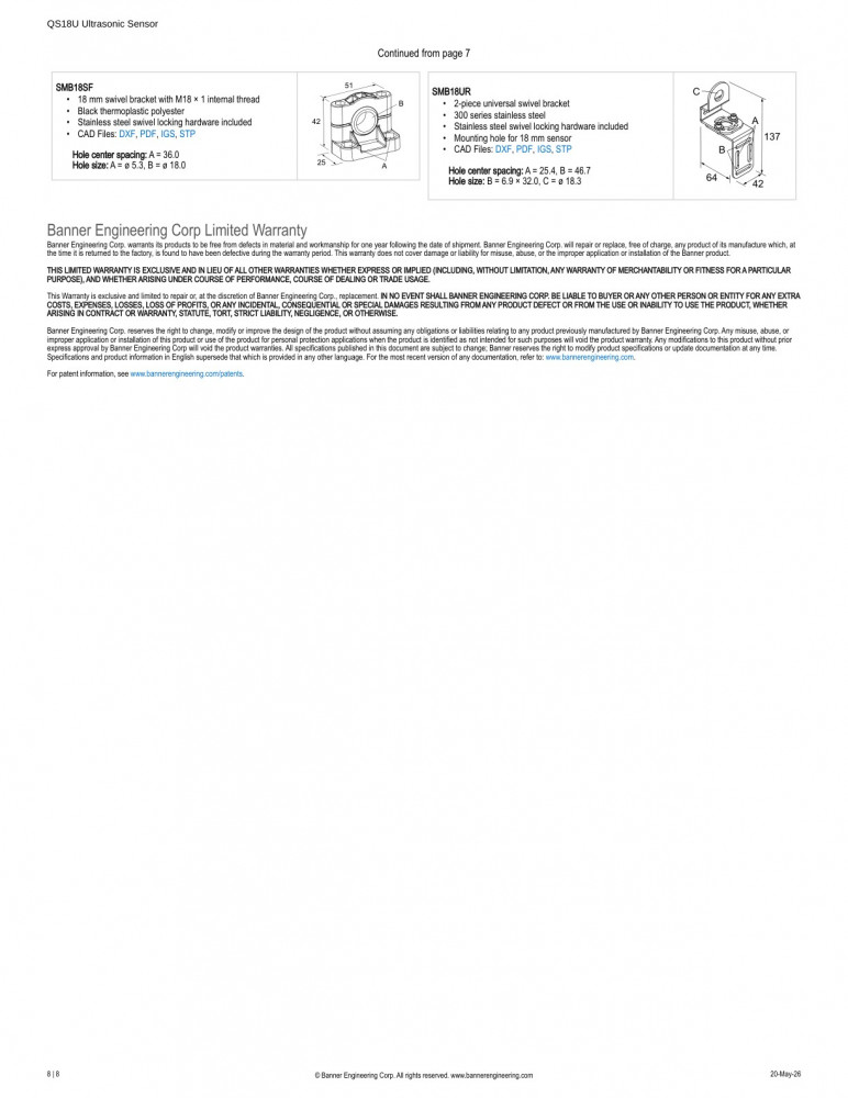 QS18U series datasheet page 8