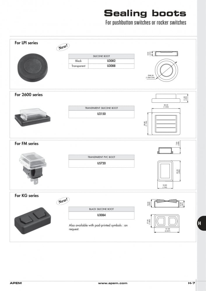 APEM U853 technical document page 6