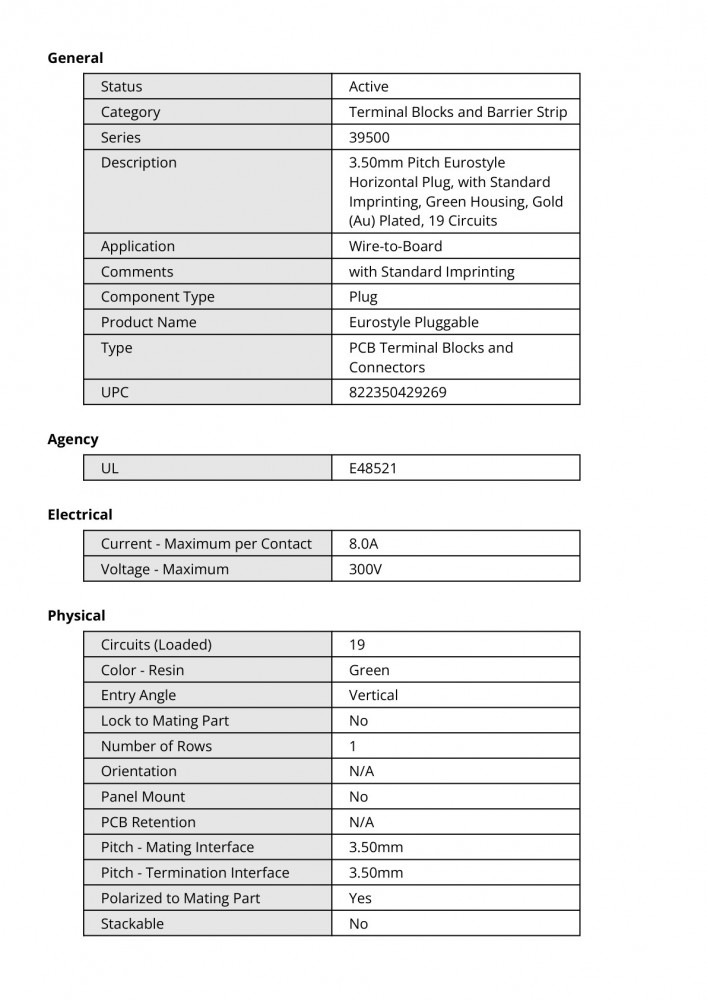 Technical document page image 2 for MOLEX 395005619