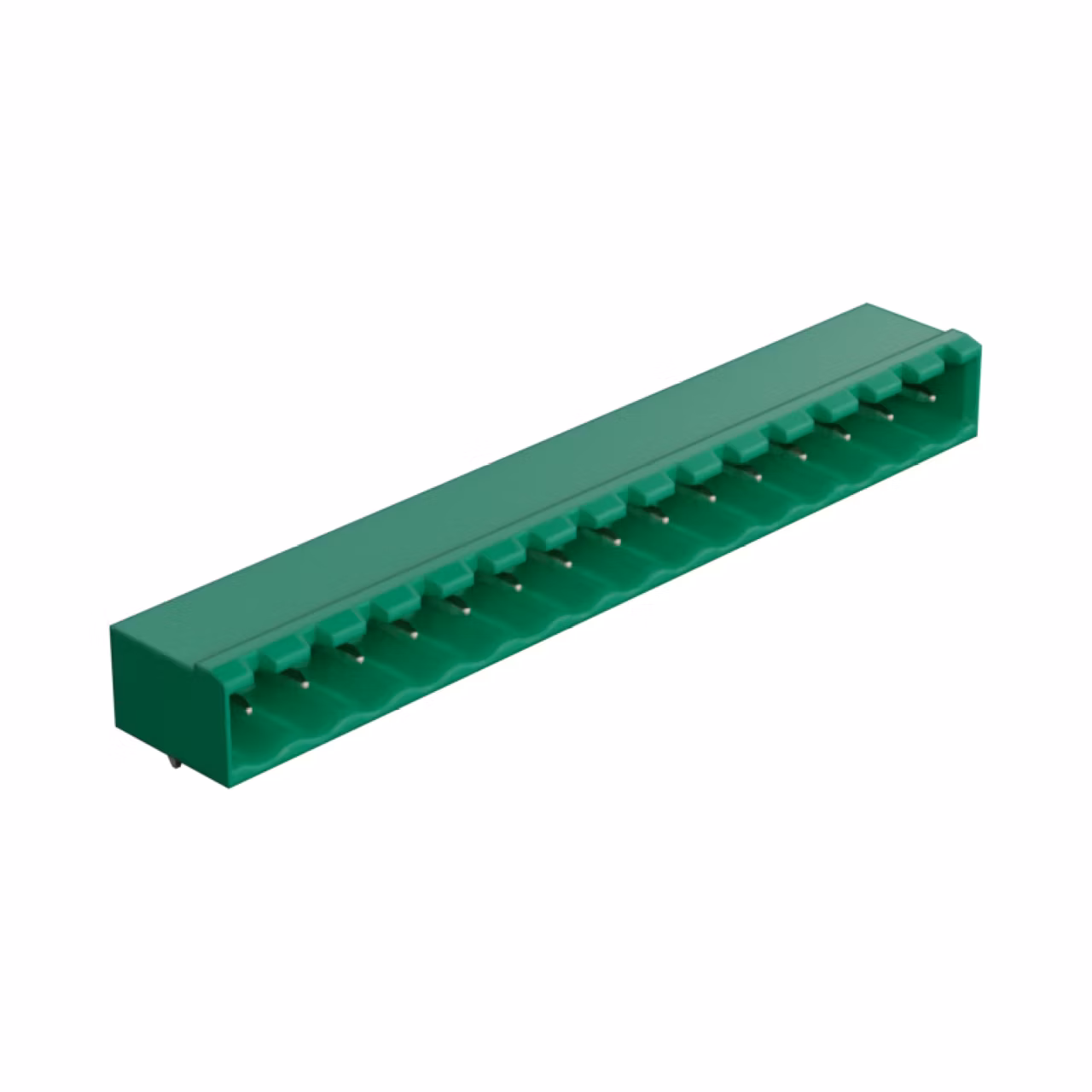 5.08mm Pitch Eurostyle Right-Angle PCB Header, Green Housing, 15 Circuits for sale