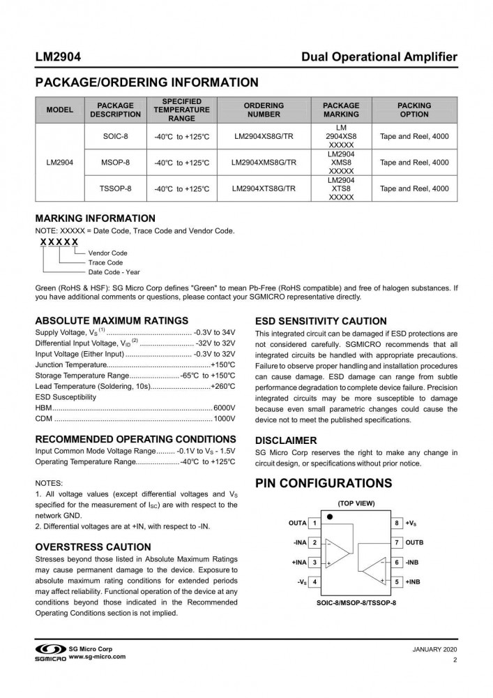LM2904 datasheet page 2