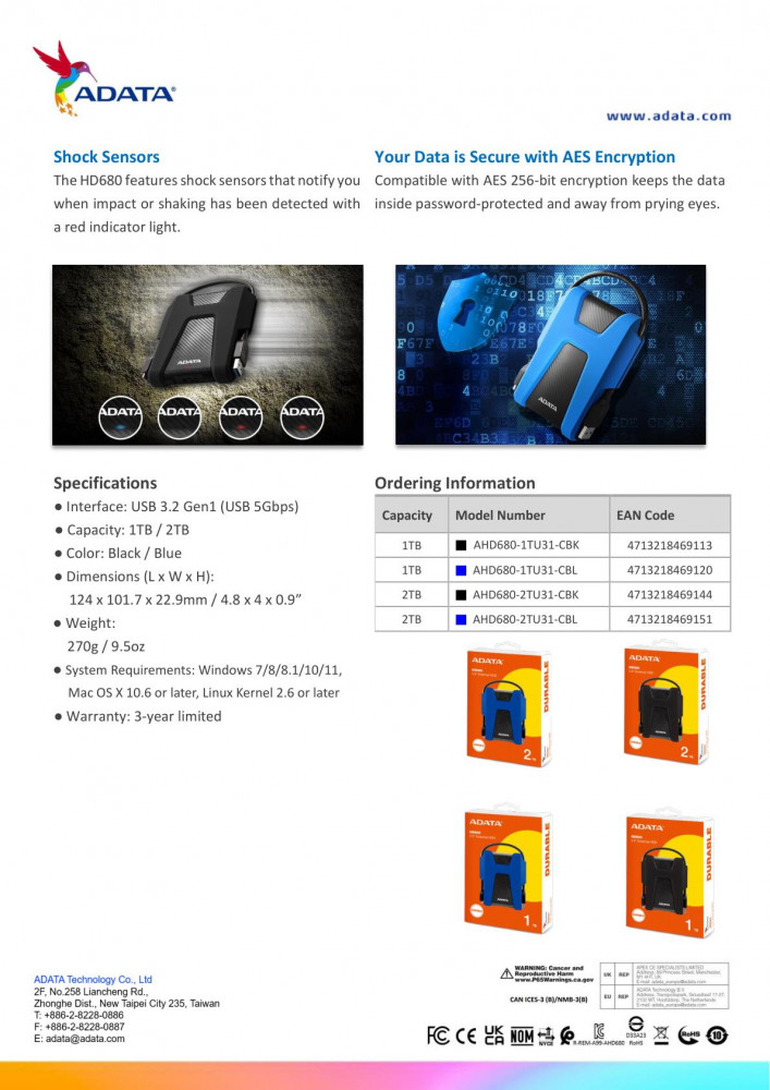 ADATA HD680 product document, page 2