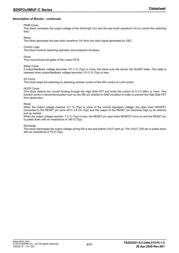 BD9P255MUF-CE2 datasheet page 8