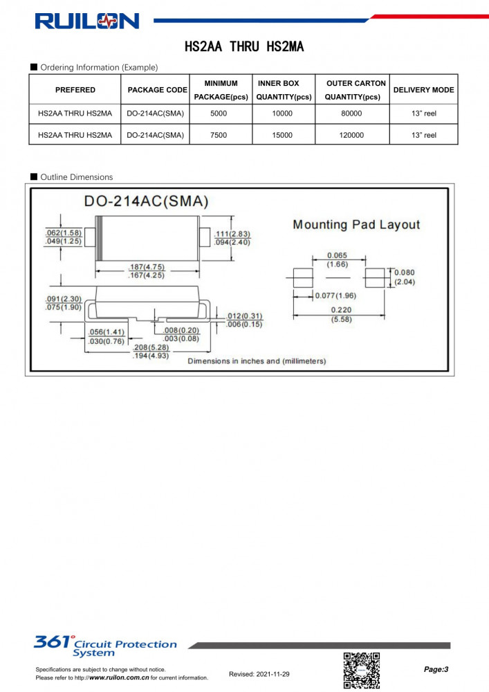 HS2MA datasheet page 3