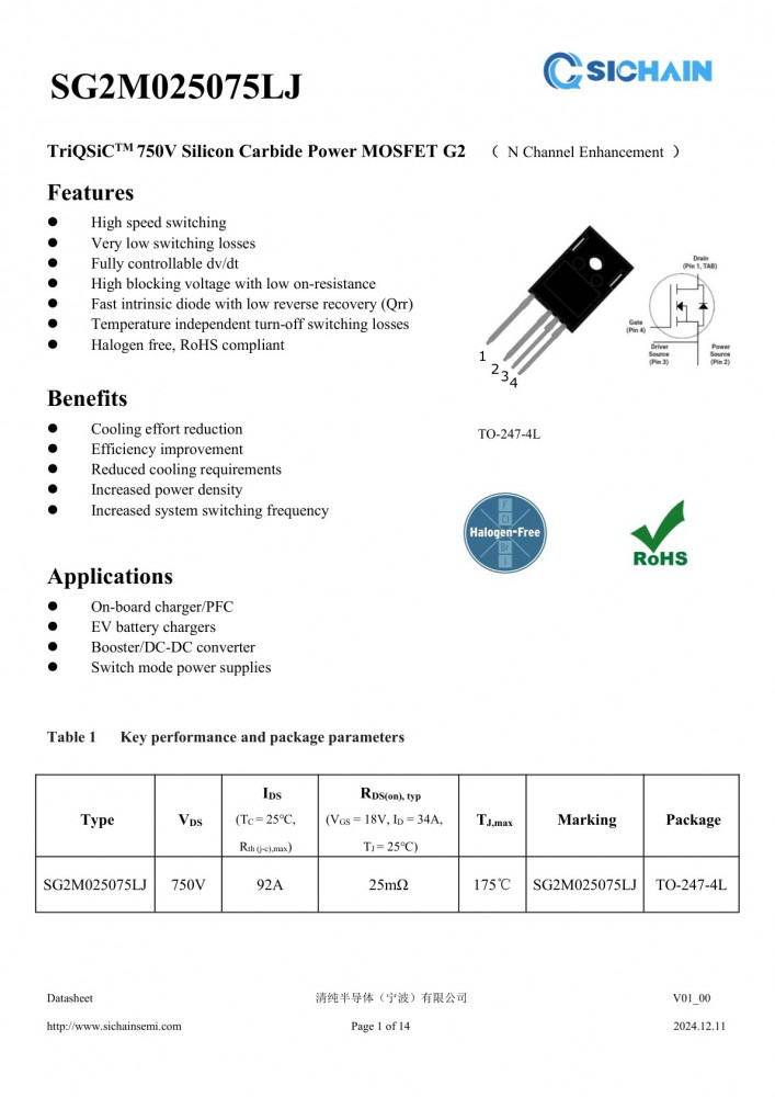SG2M025075LJ datasheet page 1