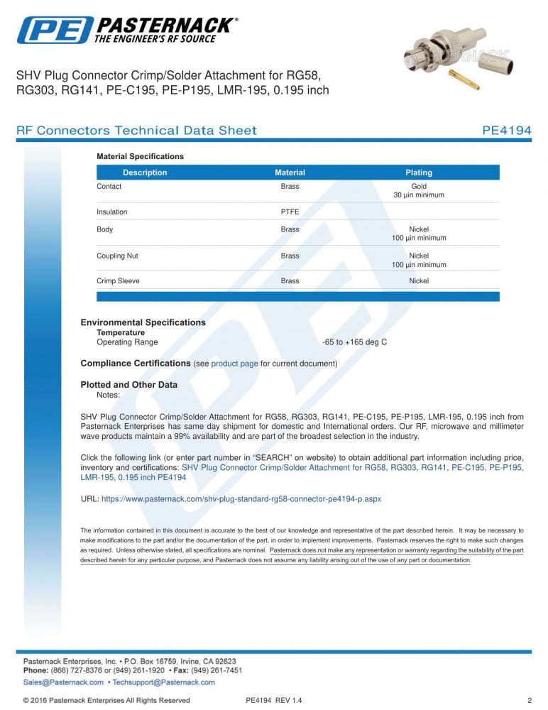 PE4194 datasheet page 2