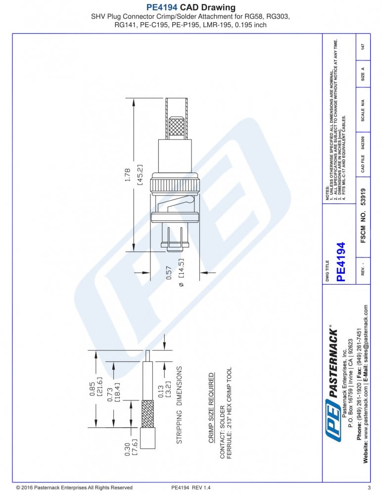 PE4194 datasheet page 3