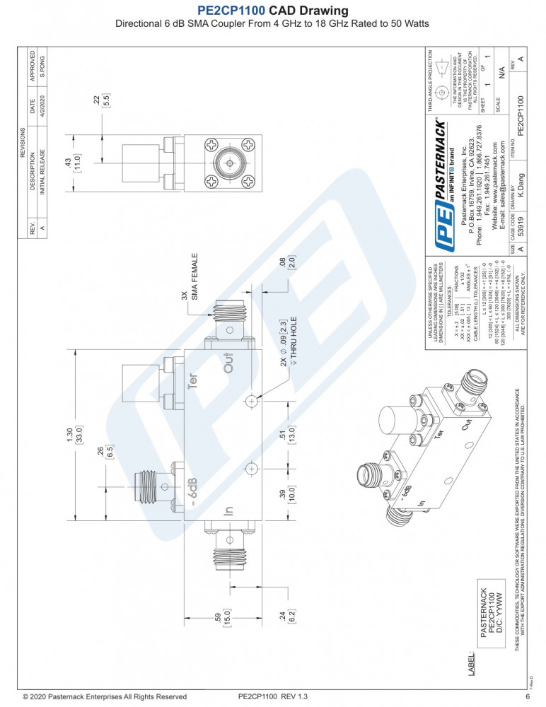 PE2CP1100 datasheet page 6
