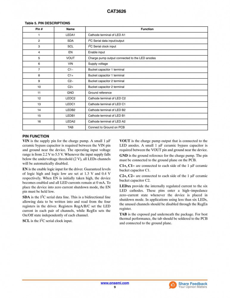 CAT3626 datasheet page 9