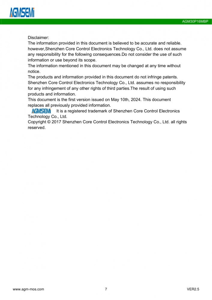 AGM30P16MBP datasheet page 7