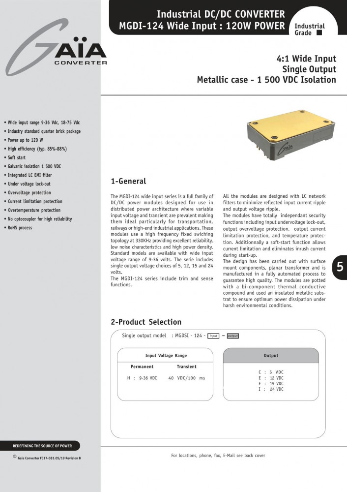 MGDI-124 datasheet preview, page 1