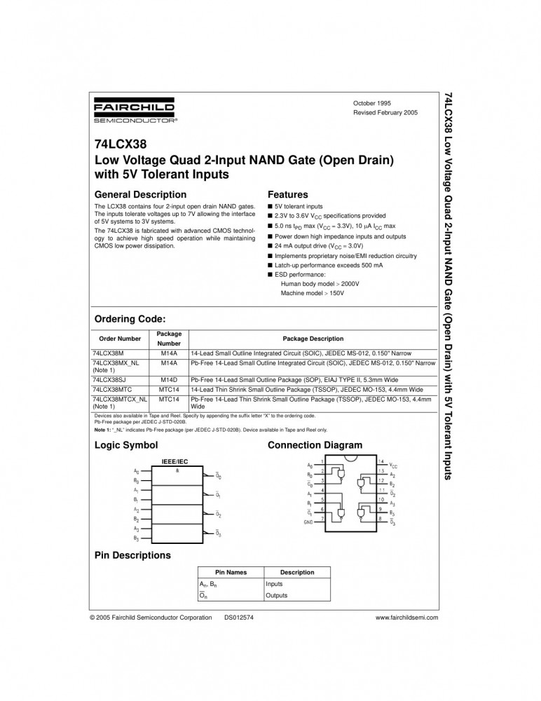 74LCX38 datasheet page 2