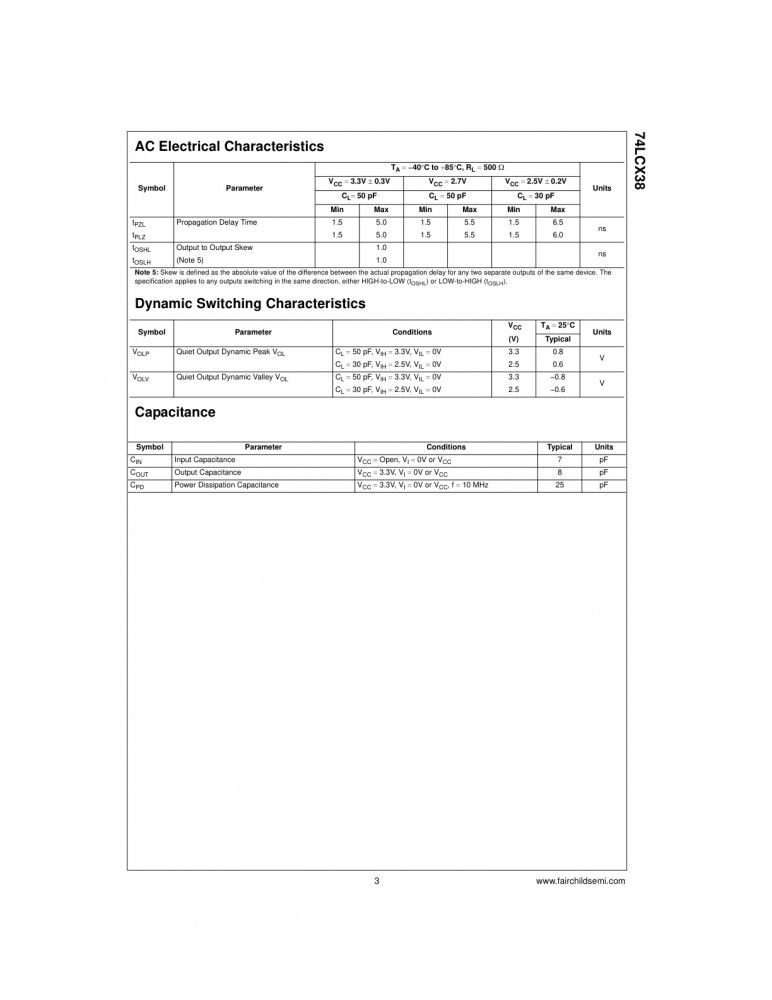 74LCX38 datasheet page 4