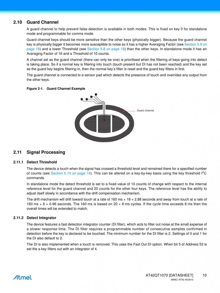 AT42QT1070 document page 10
