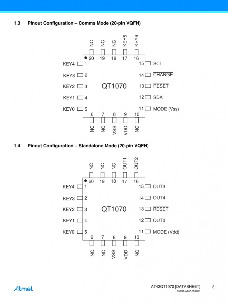 AT42QT1070 document page 3
