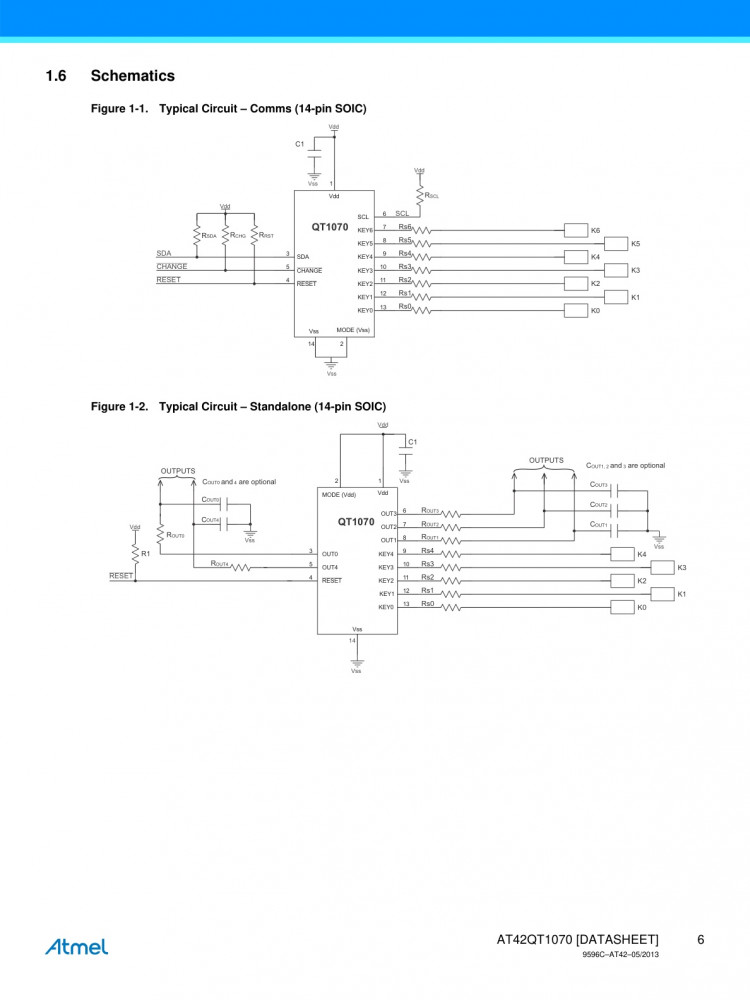 AT42QT1070 document page 6