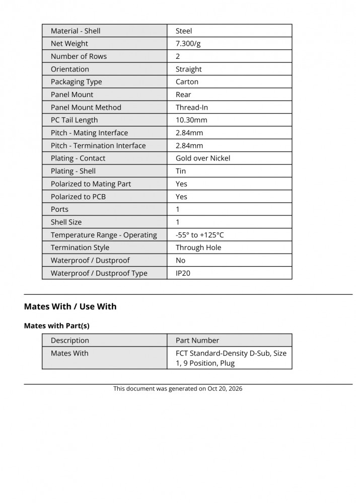 Technical document image for MOLEX 1731090808, page 3