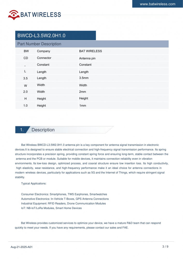 BWCD-L3.5W2.0H1.0 datasheet page 3