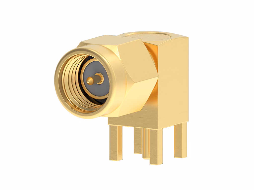 MMCX Plug, Straight, Crimp, 1.13mm Cable, Brass Body, Gold (Au) Plated, One Piece Per Bag, 50 Ohms