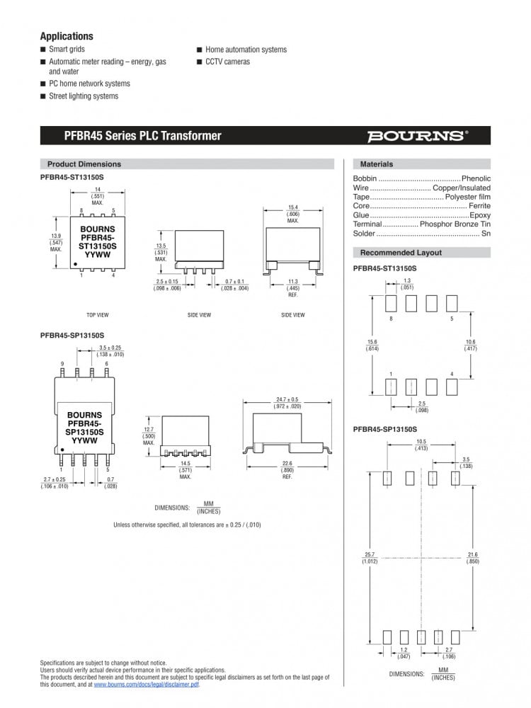 PFBR45 series datasheet page 2
