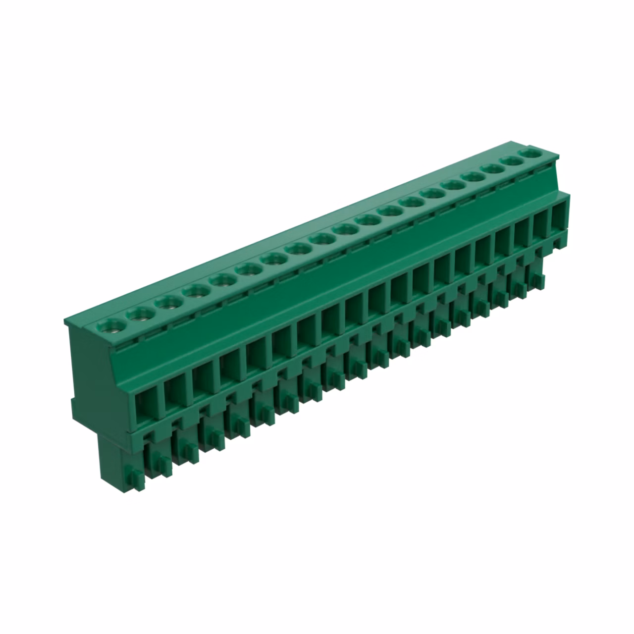 3.81mm Pitch Eurostyle Vertical Plug, with Standard Imprinting, Front Wire Entry, Green Housing, Gold (Au) Plated, 19 Circuits for sale