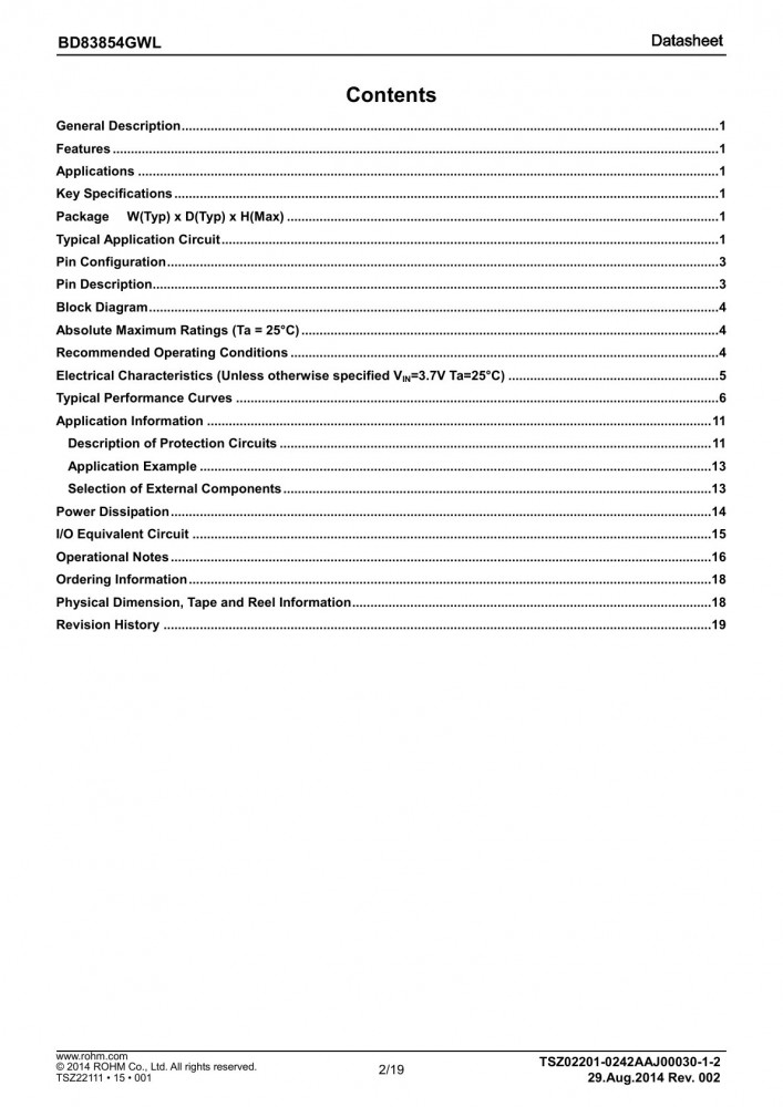 BD83854GWL-E2 datasheet page 2
