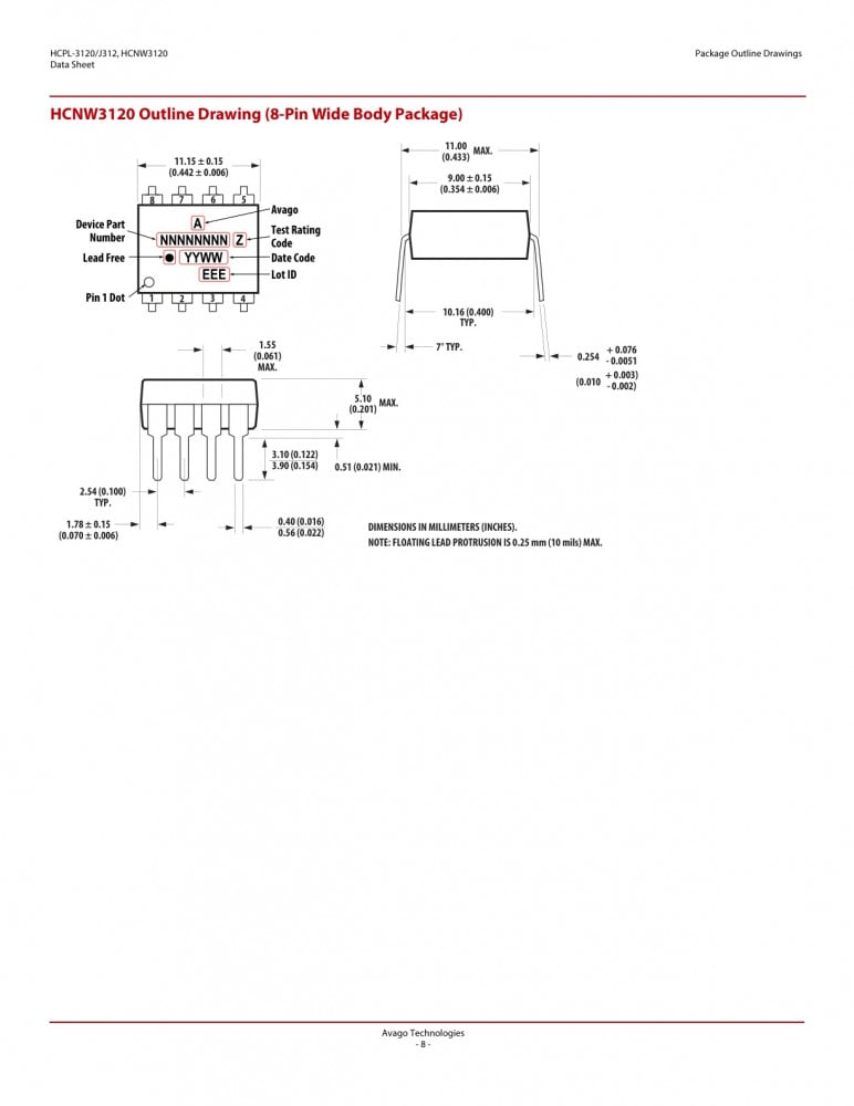 HCNW3120 datasheet page 8